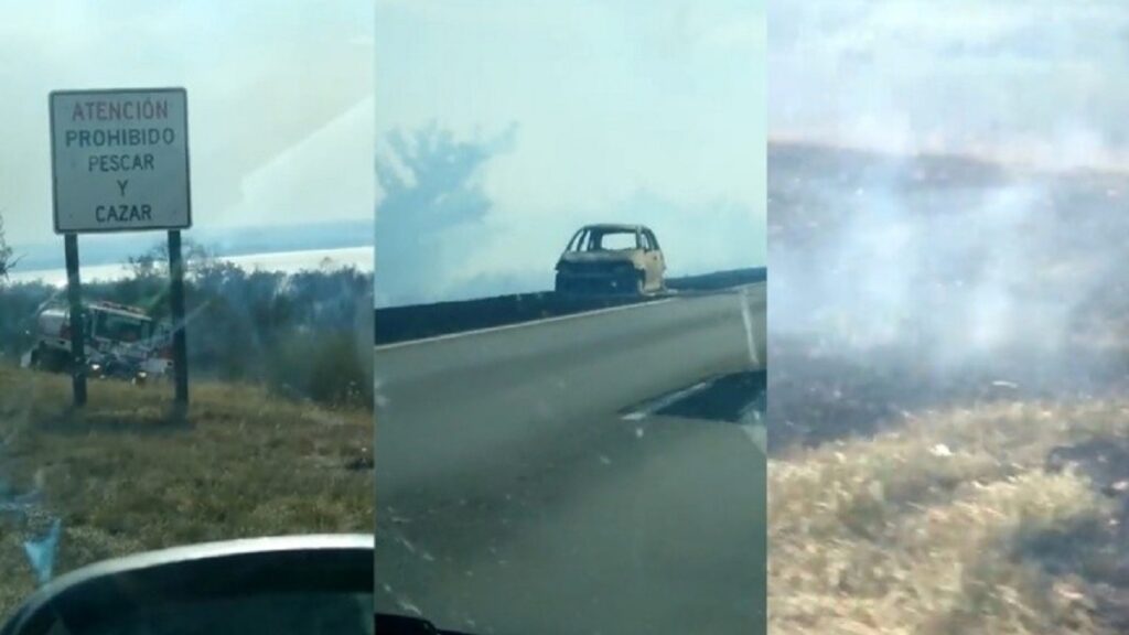 Victoria ruta auto incendiado